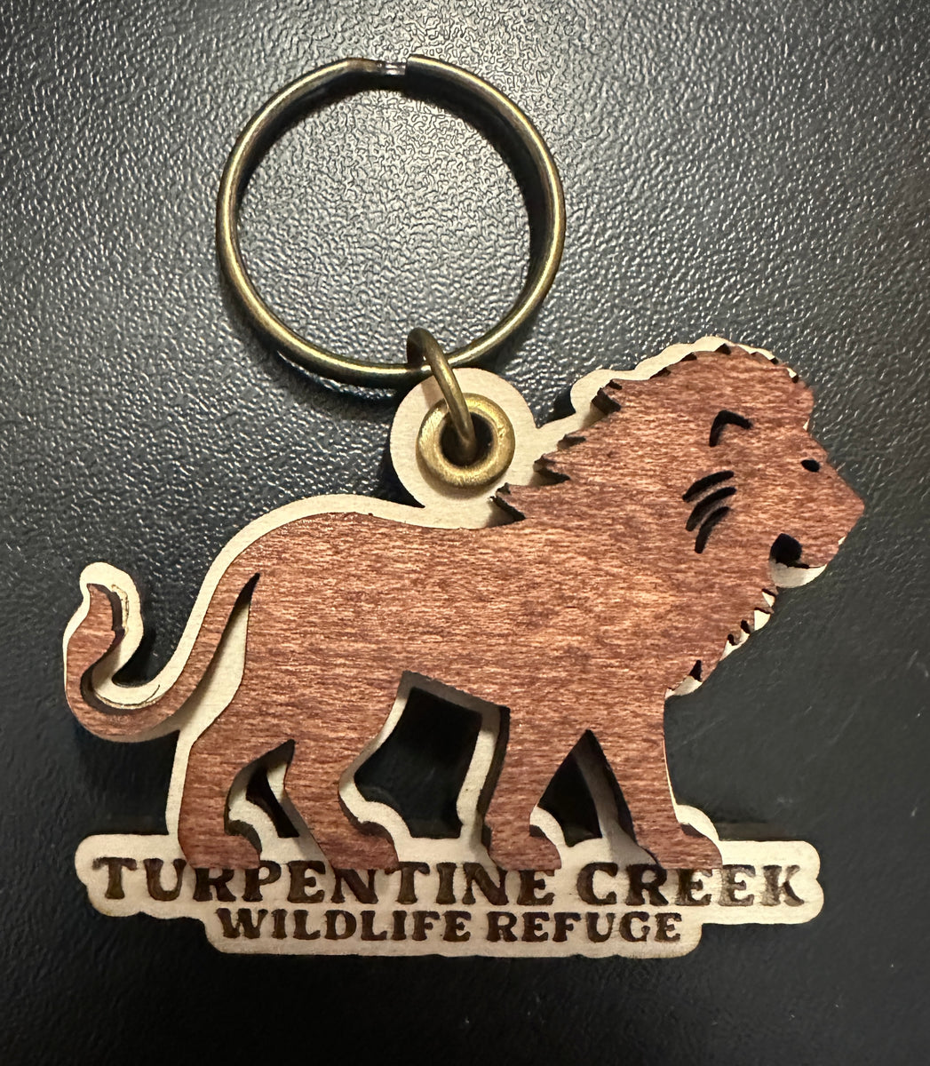2-Layer Wood Lion Keychain – Turpentine Creek Wildlife Refuge